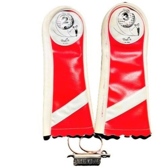 Dial It | Other | Vintage Dial It Redwhite Golf Club Head Covers 2 With ...